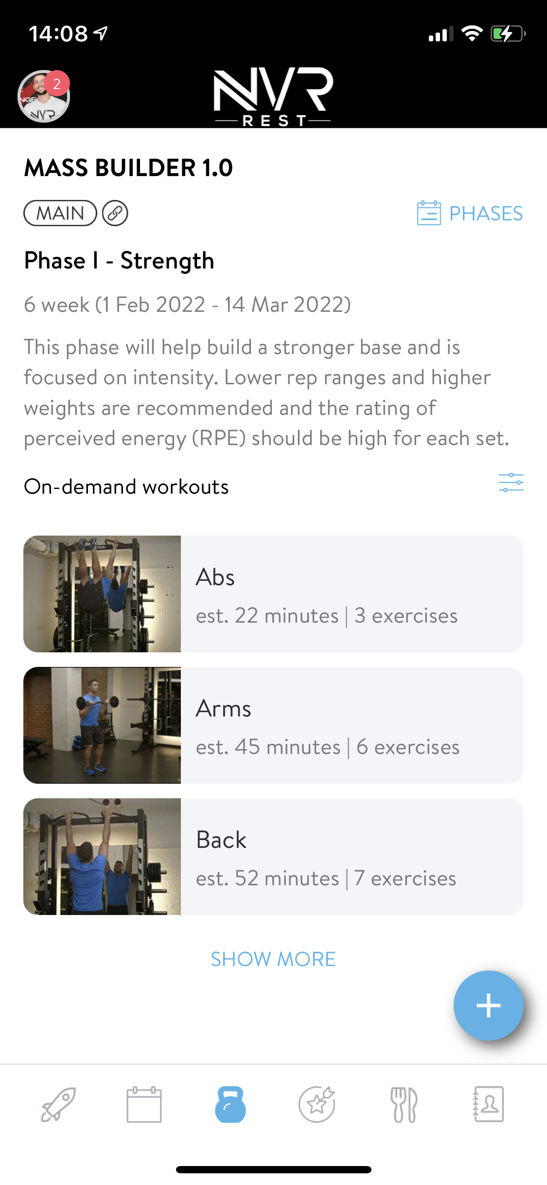 NVR REST Fitness App
